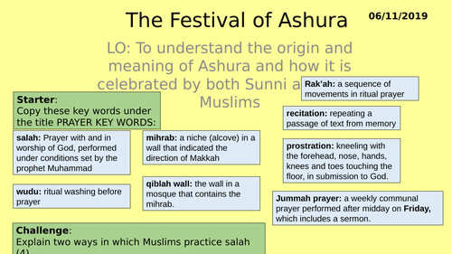 AQA GCSE RE RS - Islam Practices L8 - Ashura | Teaching Resources AQA GCSE RE RS - Islam Practices L8 - Ashura | Teaching Resources