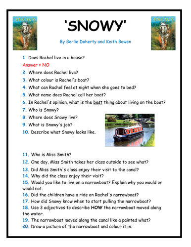 Snowy - comprehension questions | Teaching Resources