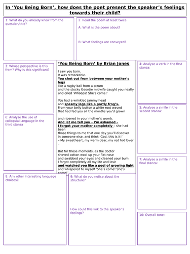 4 Unseen Poetry Practice Worksheets | Teaching Resources