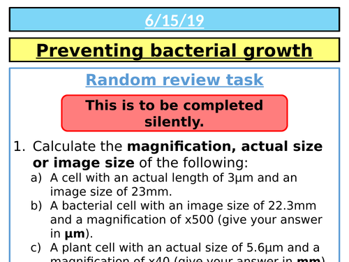 AQA GCSE (9-1) Biology (Triple) - Preventing bacterial growth ...