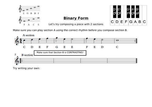 Binary Form Composition | Teaching Resources Binary Form Composition | Teaching Resources