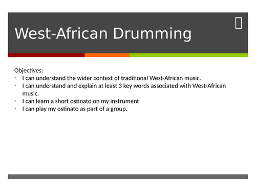 West African Drumming Class Performance | Teaching Resources