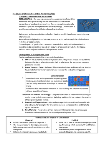 Globalisation Revision Notes | Teaching Resources