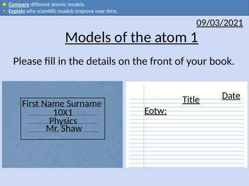 GCSE Physics: Development of the Atomic Model 1 | Teaching Resources