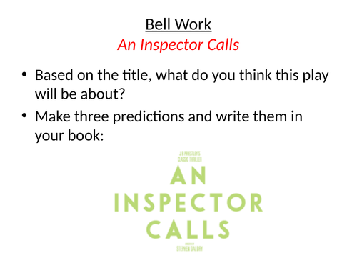 New AQA An Inspector Calls Lesson 3 Stage Directions and Setting ...