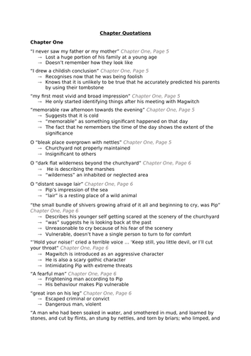 Chapter Quotations for VOLUME 1 (Great Expectations) | Teaching Resources