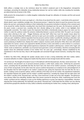 Before You Were Mine by Carol Ann Duffy analysis | Teaching Resources