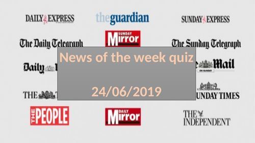 Weekly News Quiz by jawigington | Teaching Resources