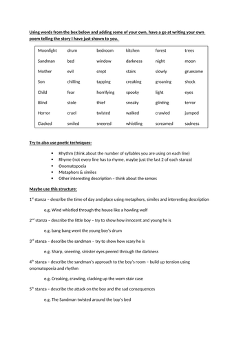 Creative writing task | Teaching Resources