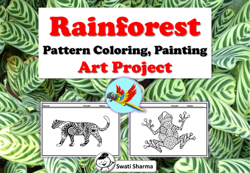 Rainforest Pattern Coloring, Painting Art Project | Teaching Resources
