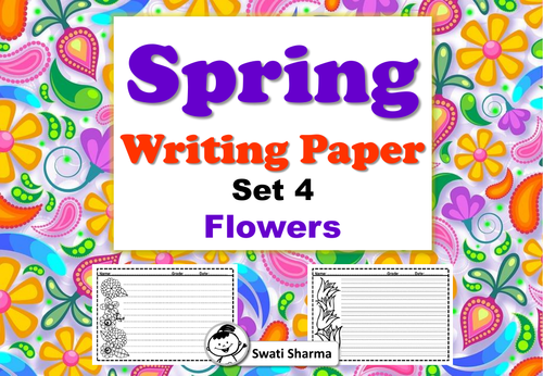 Spring, Writing Paper, Set 4, Flowers | Teaching Resources