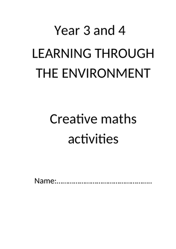 year 3/4 outdoor maths booklet complete with activities | Teaching ...