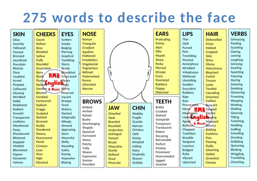 Bank of ambitious vocabulary to describe a human face - creative ...