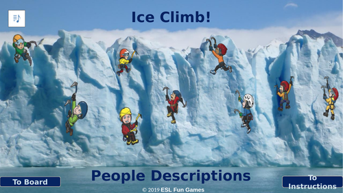 People Descriptions Ice Climb Interactive English Powerpoint Game ...