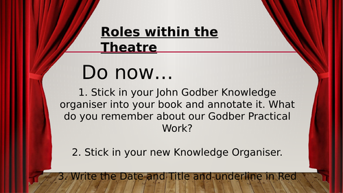Drama / Theatre Job Roles Match up | Teaching Resources