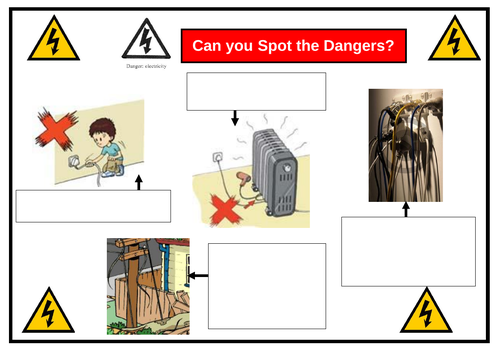 Electricity Worksheet - Can you spot the DANGERS? | Teaching Resources