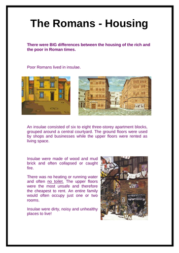 The Romans - Roman Housing | Teaching Resources