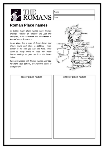The Romans - Roman Place Names | Teaching Resources