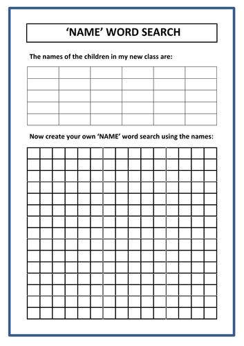 New Class 'Name' Word Search | Teaching Resources