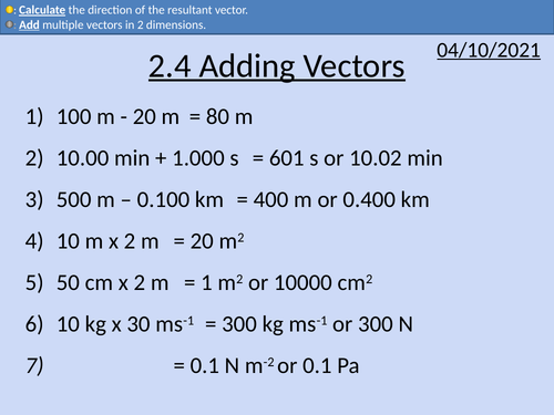 OCR AS level Physics: Adding Vectors | Teaching Resources OCR AS level Physics: Adding Vectors | Teaching Resources