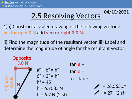 OCR AS level Physics: Resolving Vectors | Teaching Resources
