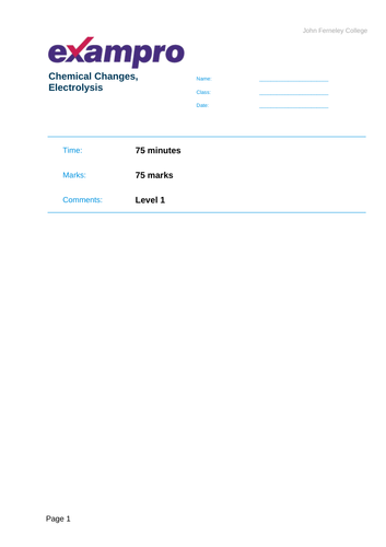Chemistry Unit 4 - Chemical Changes | Teaching Resources