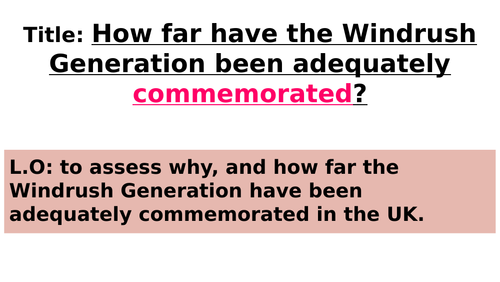 Windrush Generation memorials | Teaching Resources