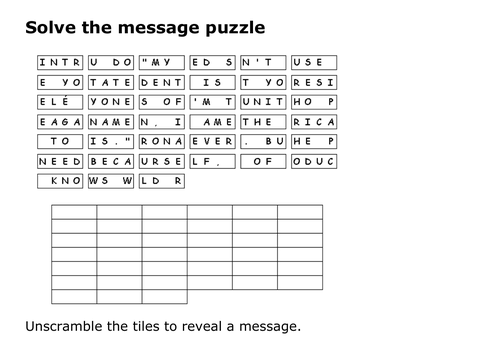 Solve the message puzzle about Pele | Teaching Resources