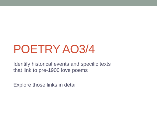 Pre-1900 Love Poetry Historical and Literary Context | Teaching Resources