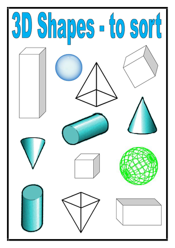 3D Shapes - To Sort | Teaching Resources