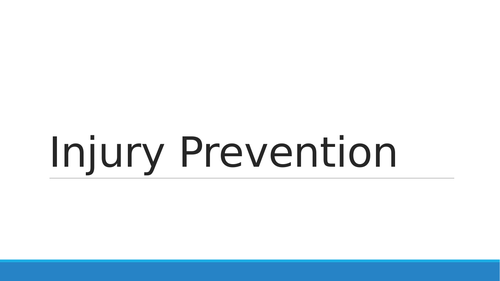 GCSE PE Injury Prevention | Teaching Resources GCSE PE Injury Prevention | Teaching Resources