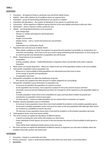 EDEXCEL SNAB TOPIC 5 REVISION NOTES | Teaching Resources