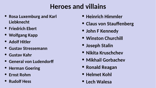 GCSE History - Key people in German history - 1918 to 1991 | Teaching ... GCSE History - Key people in German history - 1918 to 1991 | Teaching ...