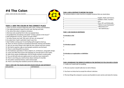 Colons Worksheet Semicolon Practice Lesson Plans & Worksheets Reviewed