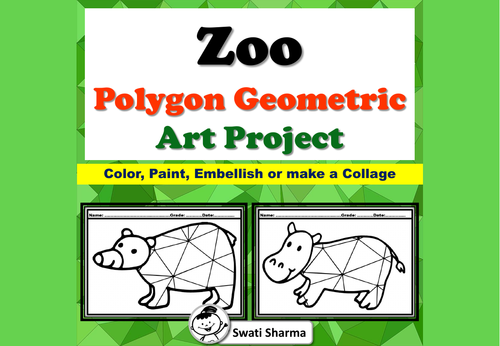 Zoo Animals, Polygon, Geometric Art Project | Teaching Resources