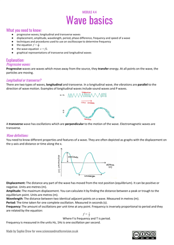 Wave properties A Level physics sheet | Teaching Resources Wave properties A Level physics sheet | Teaching Resources