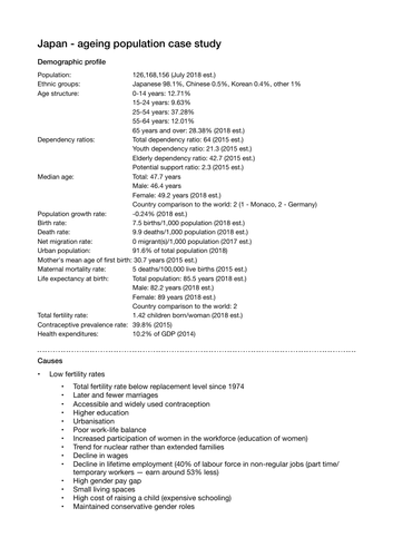 Japan ageing population case study | Teaching Resources