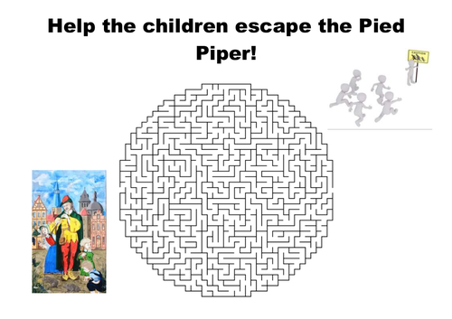 Help the children escape the Pied Piper maze puzzle | Teaching Resources