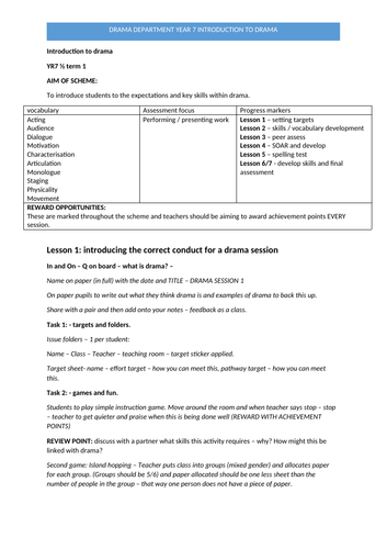 Introduction to Drama complete scheme and assessment criteria ...