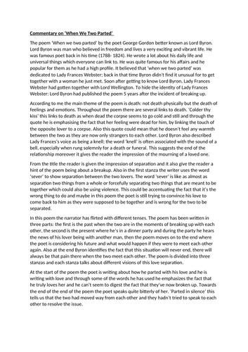 When we two parted | Teaching Resources