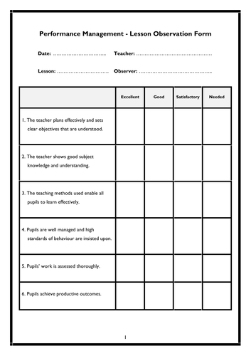 Lesson Observation Forms | Teaching Resources Lesson Observation Forms | Teaching Resources