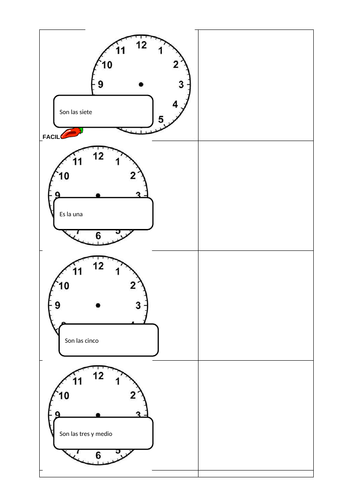 Telling Time In Spanish Worksheets - Worksheet24