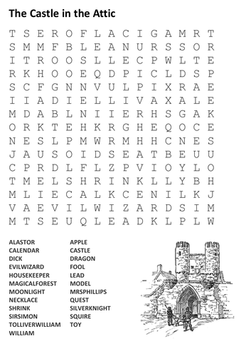 The Castle in the Attic Word Search | Teaching Resources