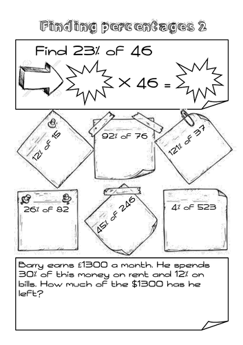 Finding percentages of an amount using a calculator | Teaching Resources