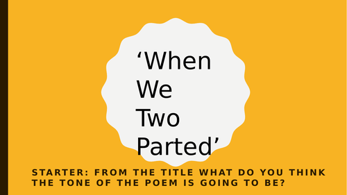 When We Two Parted by Lord Byron | Teaching Resources