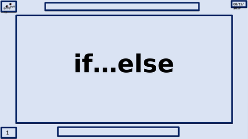 if... else in Python | Teaching Resources