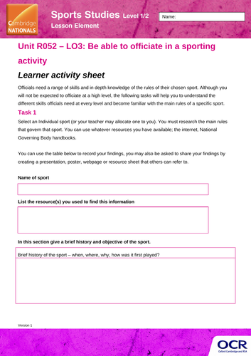 Cambridge Nationals Sports Studies Bundle Work Booklet Pack | Teaching ...