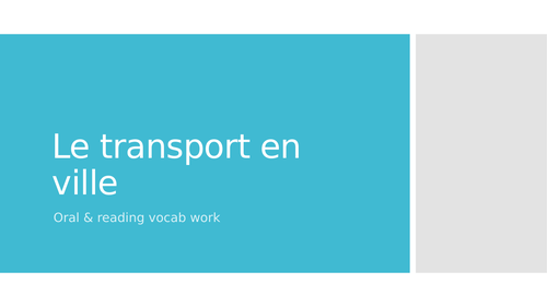 Les transports en ville interactive oral vocab exercises | Teaching ...