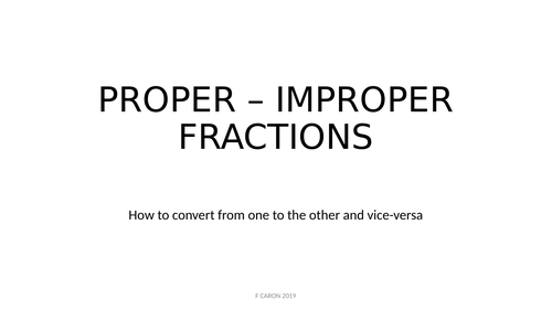 Proper and Improper fraction | Teaching Resources
