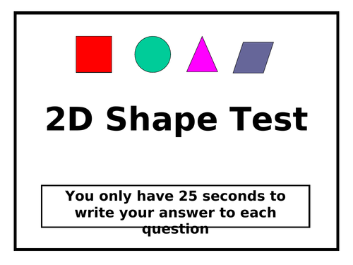 2D Shape Test | Teaching Resources